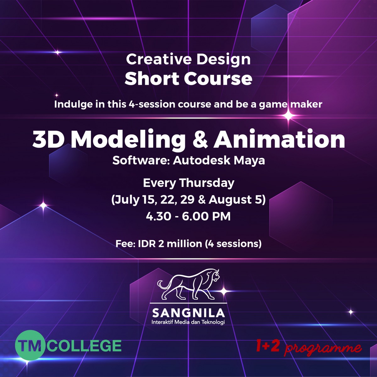 Creative Design Short Course: 3D Modeling & Animation – TM COLLEGE by NCUK